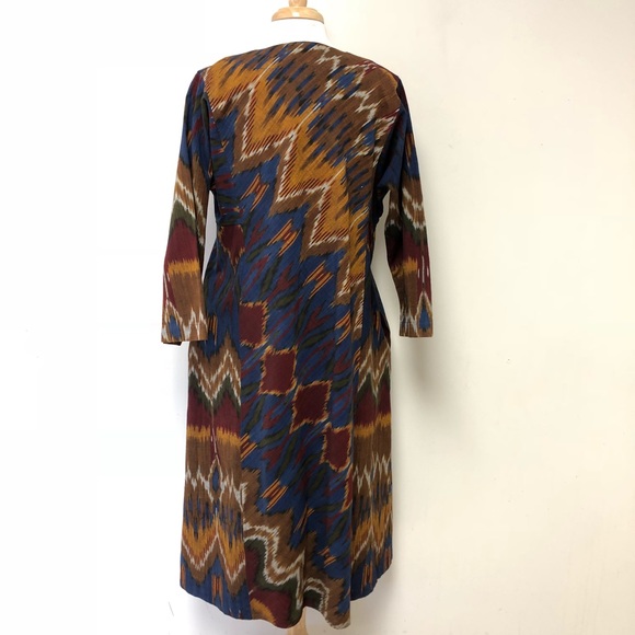 No Brand | Dresses | Custom Lagenlook Kaftan Robe Dress Aztec Print ...